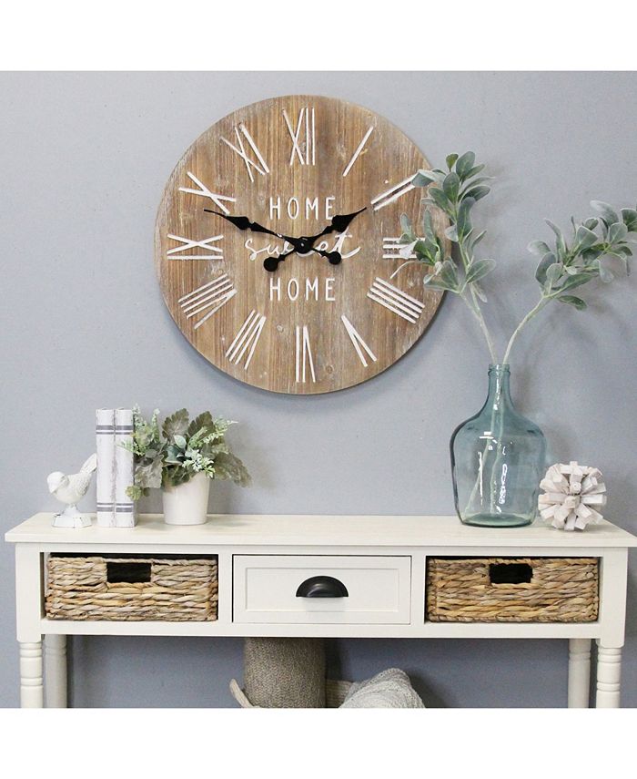 Stratton Home Décor Stratton Home Decor 23" Wood Dale Wall Clock - Macy's