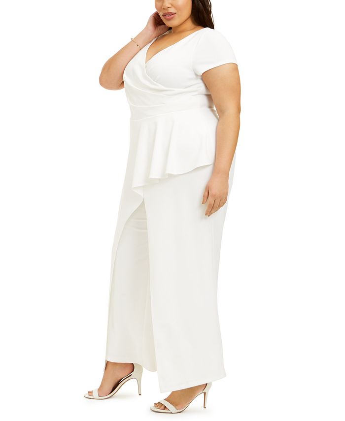 Adrianna Papell Plus Size Peplum Jumpsuit Macys