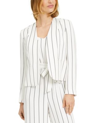 Bar III Open-Front Striped Jacket, Created for Macy's - Macy's