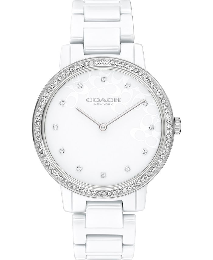 COACH Women's White Ceramic Bracelet Watch 35mm - Macy's