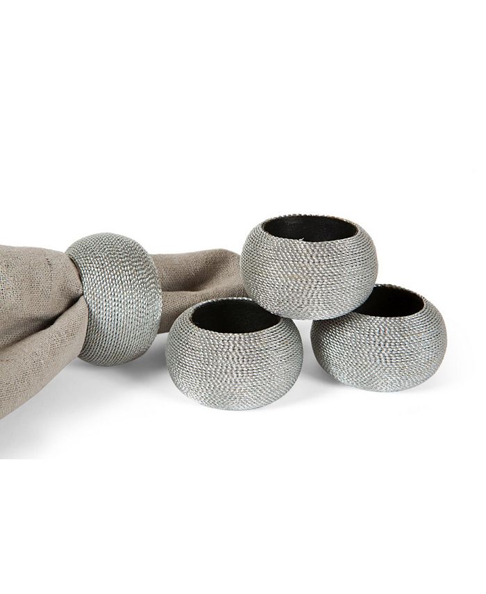 Manor Luxe Cord Wrapped Plastic Napkin Rings, Set of 4 - Macy's