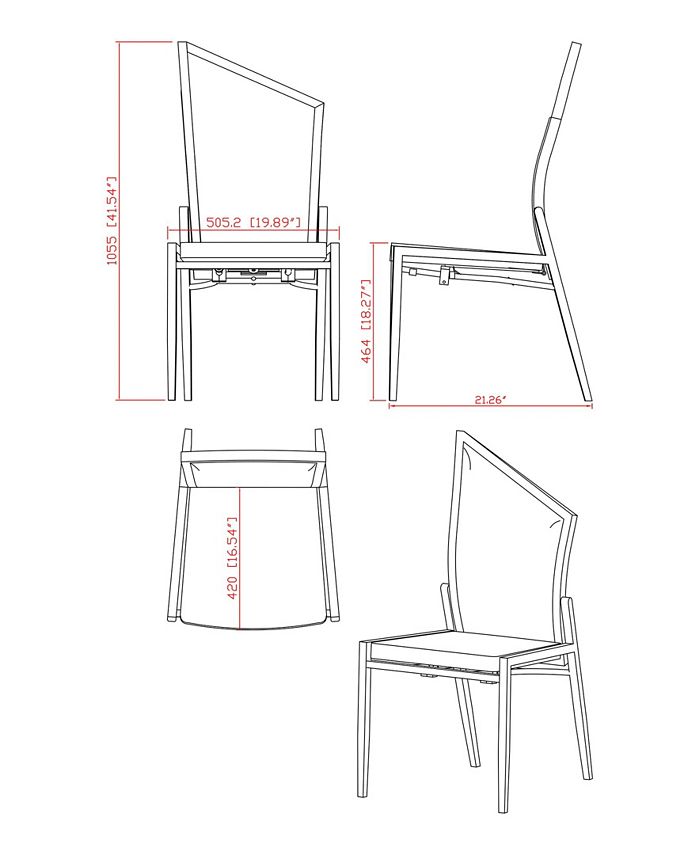 Chintaly Nala Contemporary Motion Back Side Chair, Set of 2 - Macy's