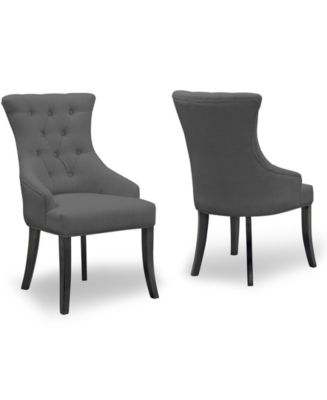 Glamour Home Set of 2 Alei Fabric Dining Chair Wing Chair with Tufted ...