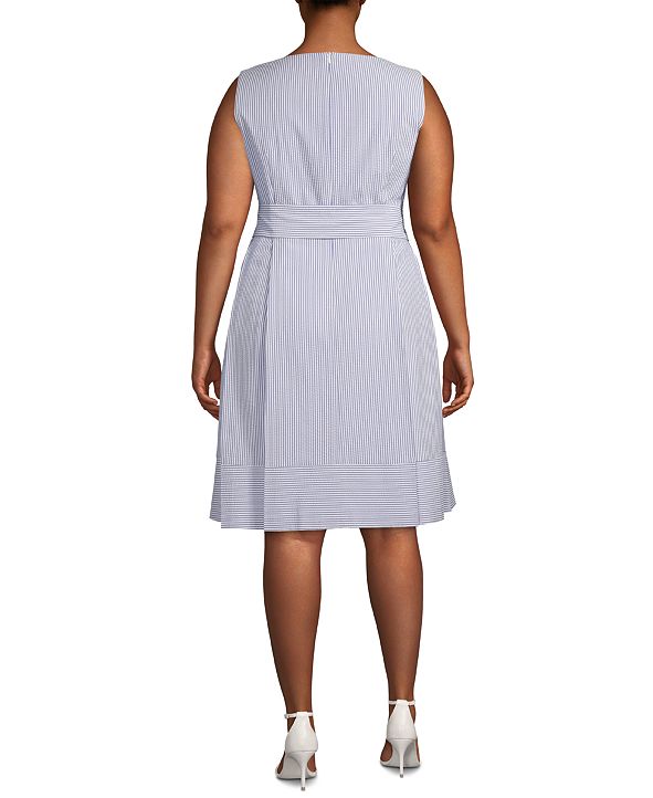 Anne Klein Plus Size Seersucker A-Line Dress & Reviews - Dresses - Plus ...