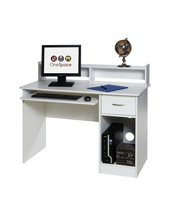 OneSpace Essential Computer Desk, Hutch with Pull-Out Keyboard - Macy's