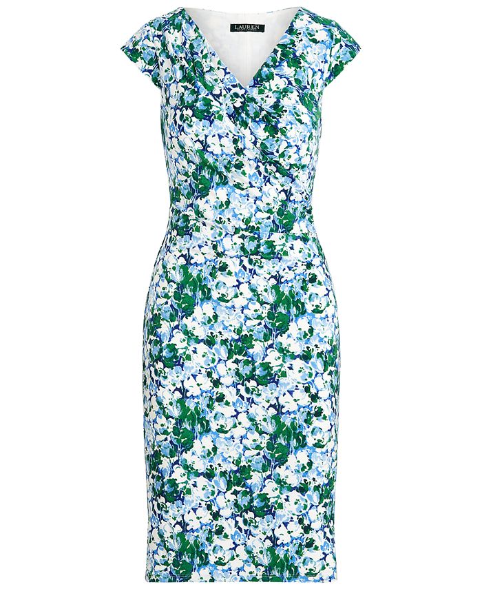 Lauren Ralph Lauren Petite Floral Jersey Dress - Macy's