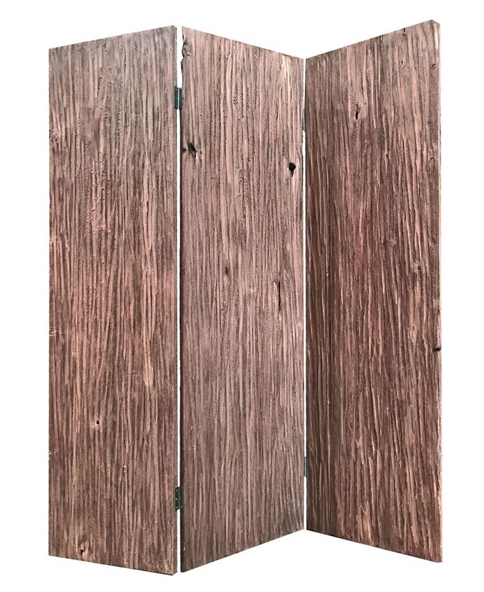 Screen Gems Handcrafted Rustic 3 Panel Woodland Screen - Macy's