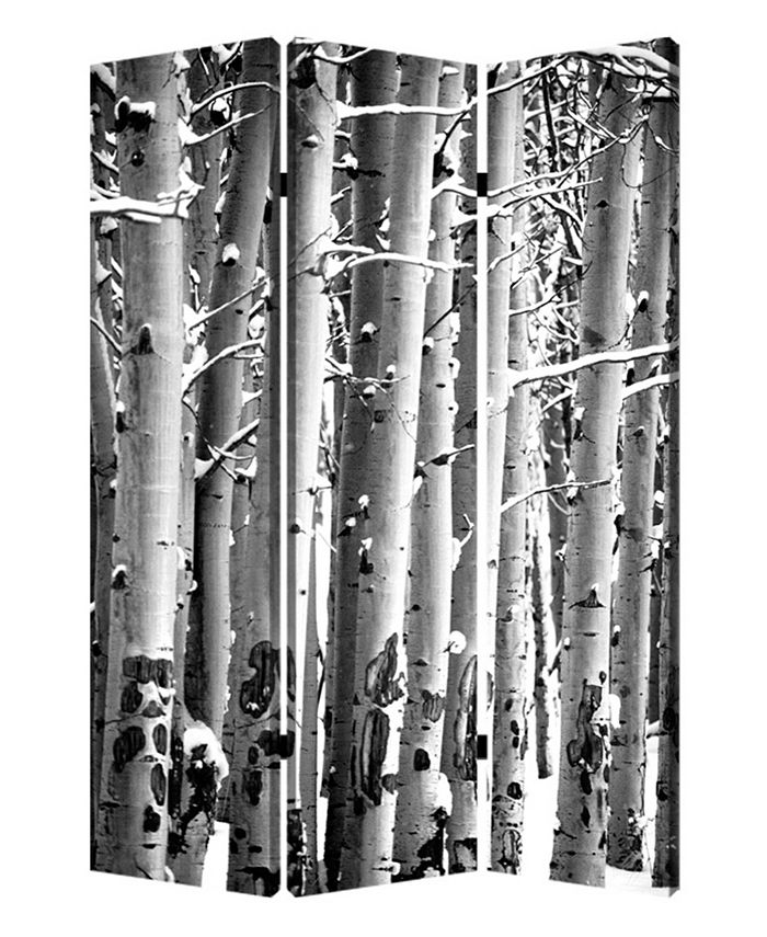 Screen Gems Double sided with different Design 3 Panel 6' Birch Screen ...