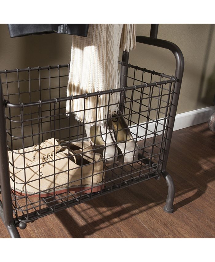 Southern Enterprises Rogers Metal Entryway Storage Rack - Macy's