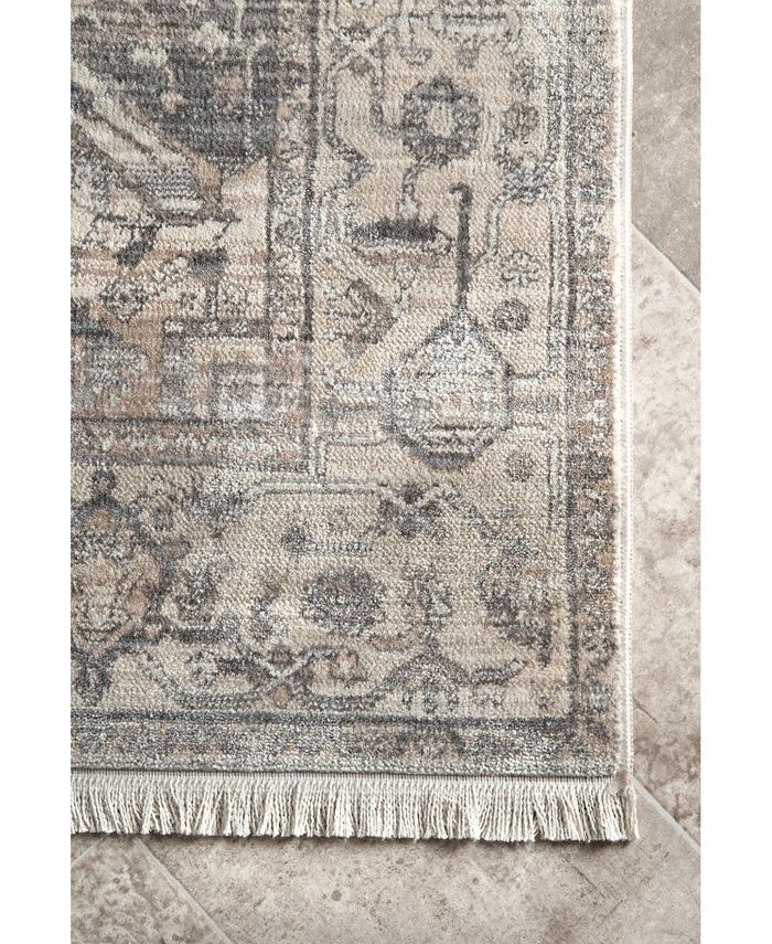 nuLoom Mystic Ehtel Medallion Fringe Silver 8' x 10' Area Rug - Macy's