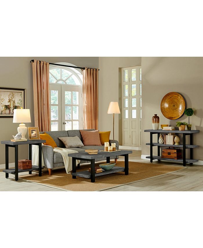 Alaterre Furniture Pomona Metal and Reclaimed Wood Media Console Table ... Alaterre Furniture Pomona Metal and Reclaimed Wood Media Console Table ...