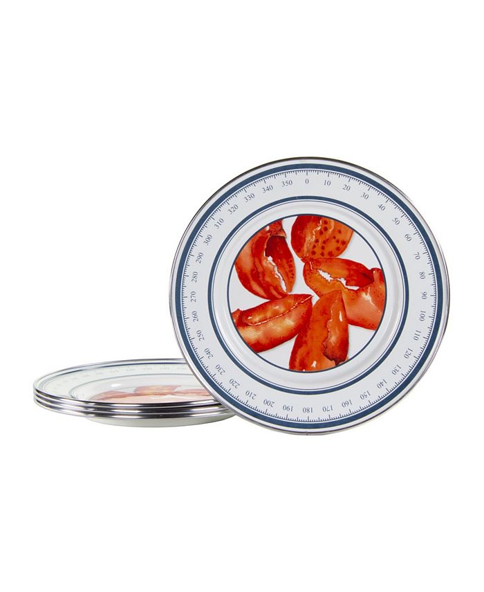 Golden Rabbit Lobster Enamelware Sandwich Plates, Set of 4 - Macy's