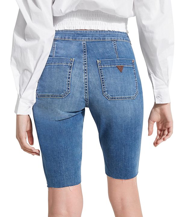 GUESS Button-Fly Denim Bermuda Shorts & Reviews - Shorts - Women - Macy's
