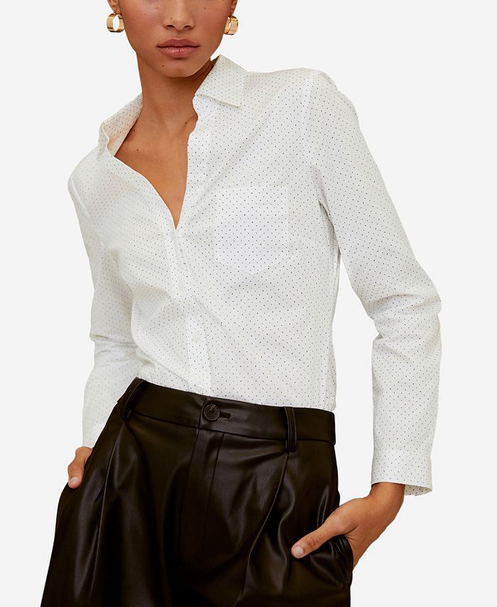 MANGO Printed Cotton Shirt - Macy's