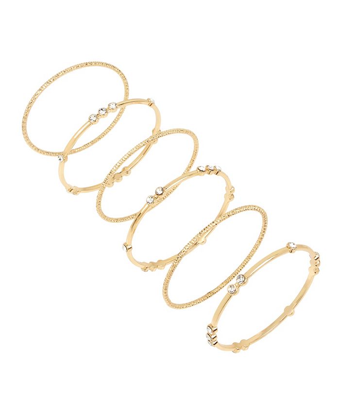 Jessica Simpson Stone Mixed Bangle Bracelet Set - Macy's