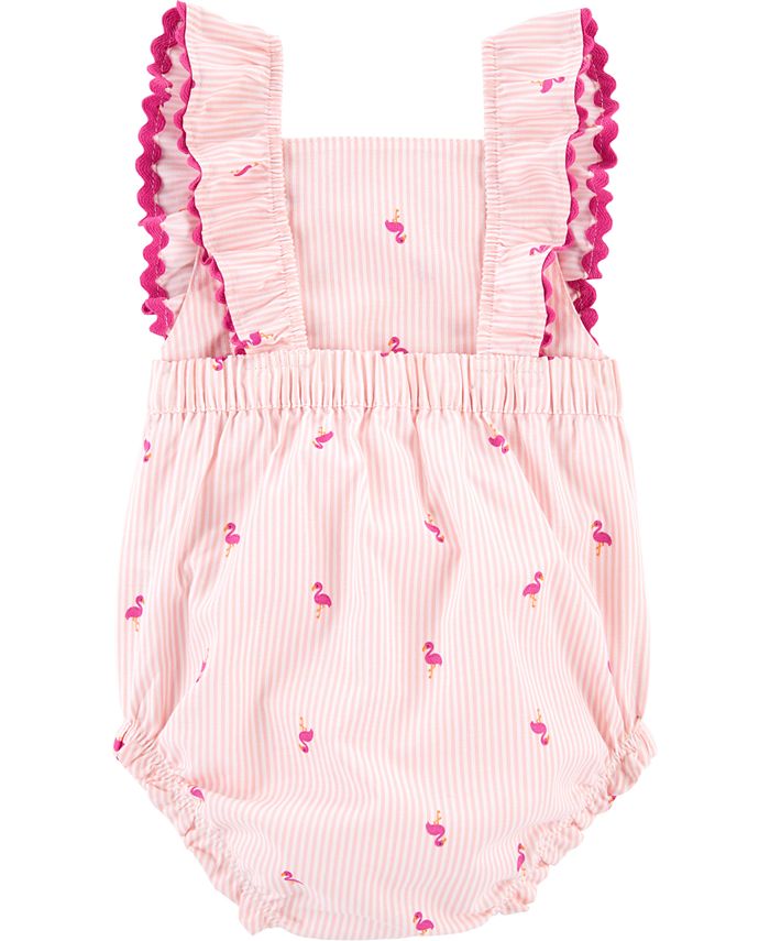 Carter's Baby Girls Flamingo Stripe Bubble Romper - Macy's