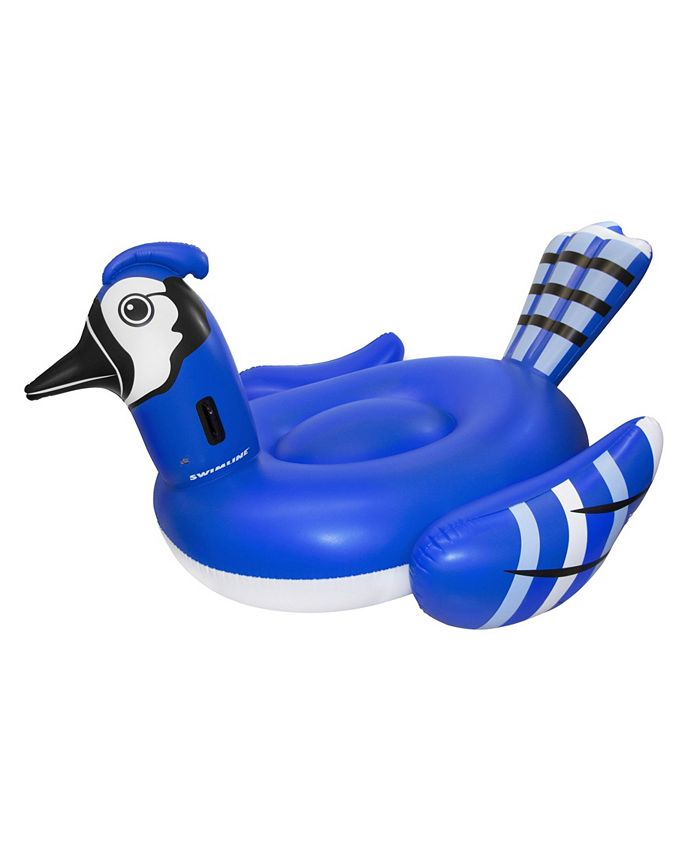 Swimline Giant Inflatable Mega Blue Jay Ride-On Swimming Pool Float ...