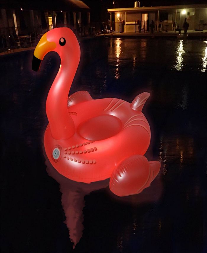 Swimline Giant Inflatable Ride-On Color Changing LED Light Up Flamingo ... Swimline Giant Inflatable Ride-On Color Changing LED Light Up Flamingo ...