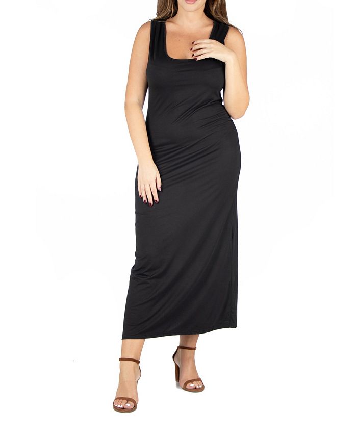 24seven Comfort Apparel Plus Size Racerback Maxi Dress - Macy's