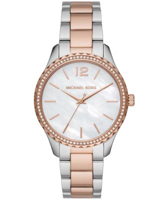 Michael Kors Layton Three-Hand Two-Tone Stainless Steel Watch - Macy's