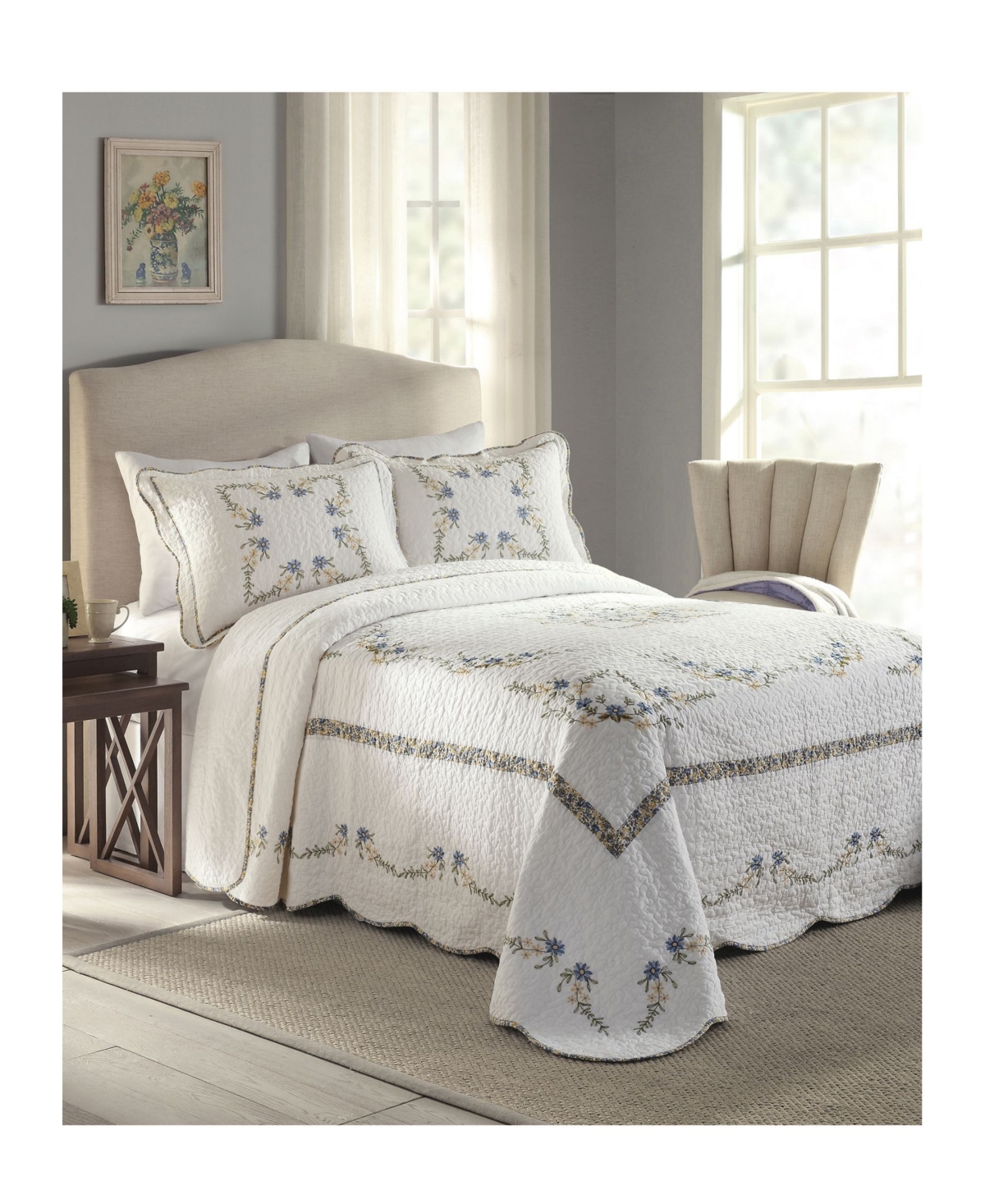 Click here for Modern Heirloom Heather Bedspread  Twin - White prices