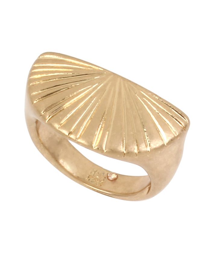 Robert Lee Morris Soho Textured Signet Ring in Gold-tone Metal - Macy's
