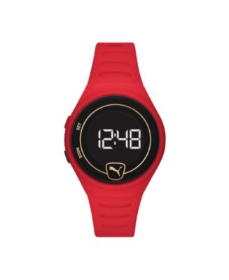 PUMA Forever Faster LCD Red Polyurethane Watch 42mm - Macy's
