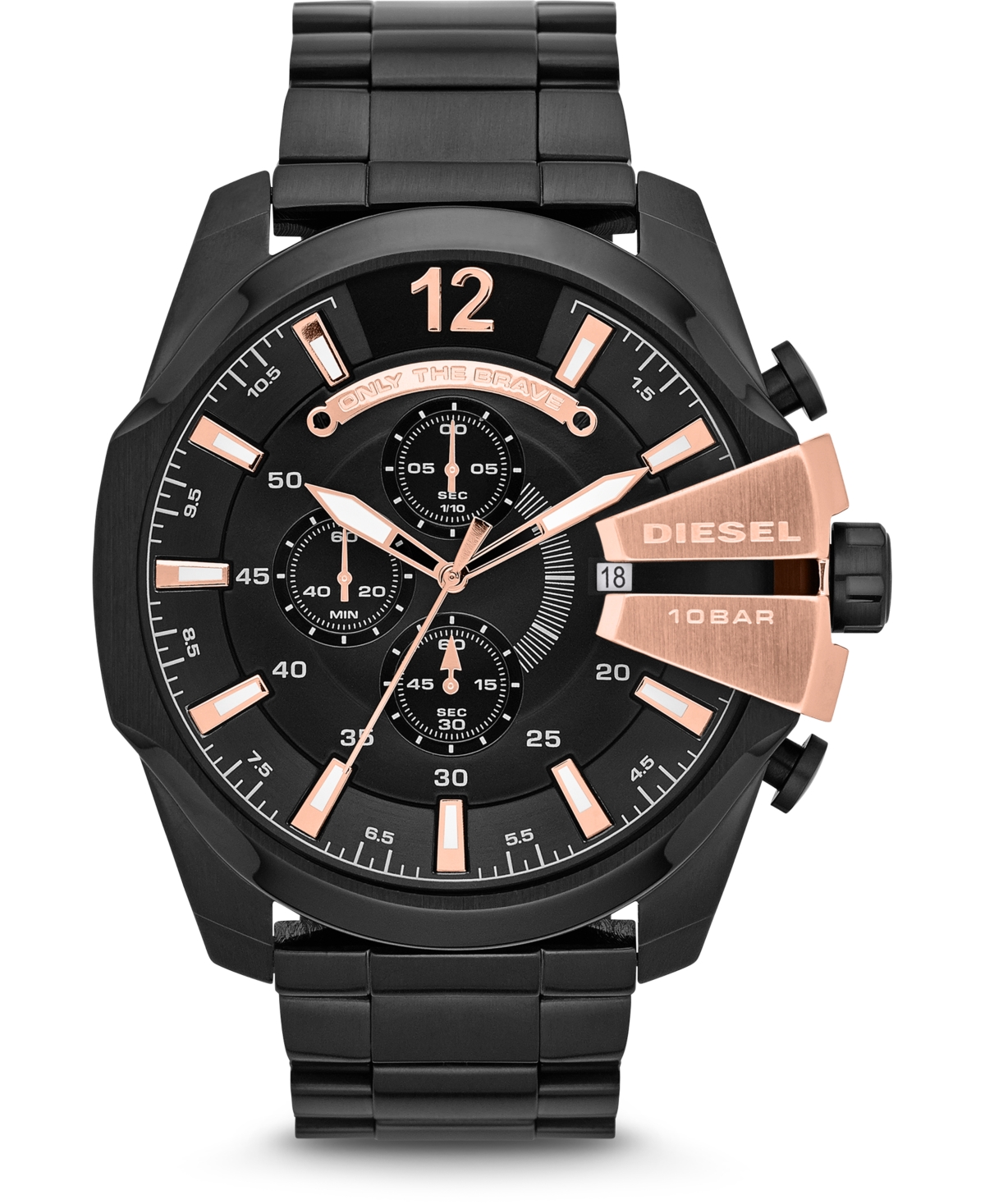 Click here for Diesel Mens Chronograph Mega Chief Black Stainless... prices