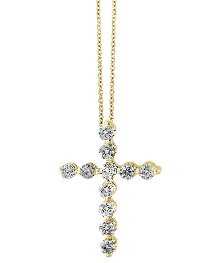 EFFY Collection EFFY® Diamond Cross Pendant Necklace (1/2 ct. t.w.) in ...