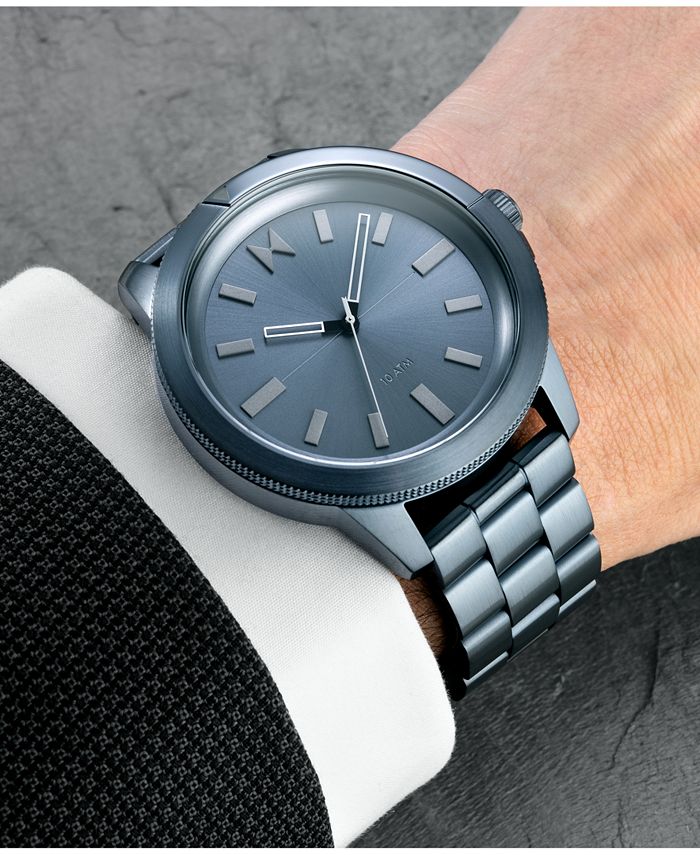 MVMT Men's Minimal Sport Blue-Tone Stainless Steel Bracelet Watch 45mm ...