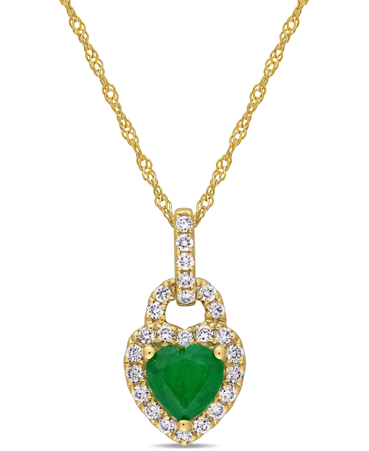 Click here for Emerald (5/8 ct. t.w.) & Diamond (1/4 ct. t.w.) He... prices