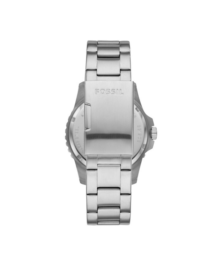 Fossil FB-01 Three-Hand Date Stainless Steel Watch 42mm - Macy's