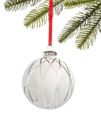 Holiday Lane Shine Bright Silver Ball Ornament, Created for Macy's - Macy's