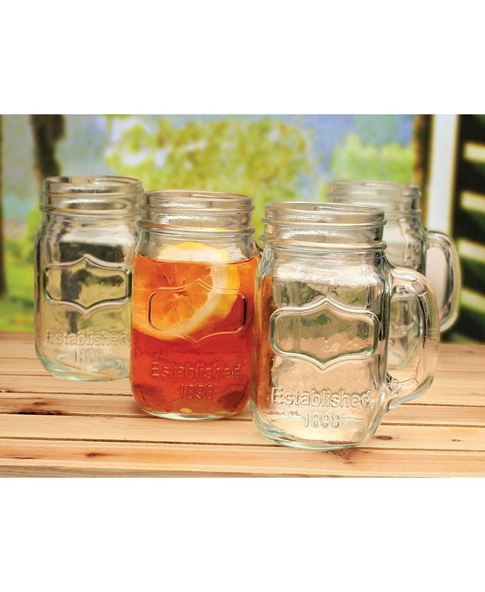 Circle Glass Yorkshire Mason Jar Mugs, Set of 4 - Macy's