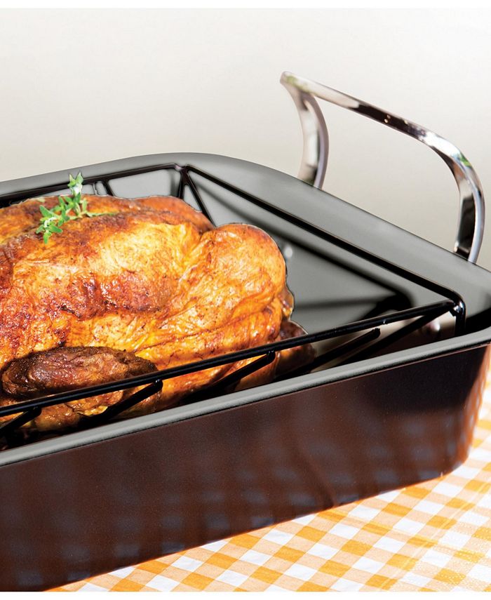 BergHOFF EarthChef 13" Nonstick Roaster with Rack - Macy's