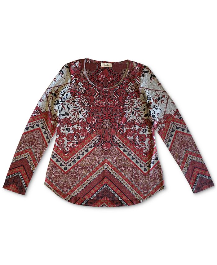 Style & Co Mixed-Print Top, Created for Macy's - Macy's
