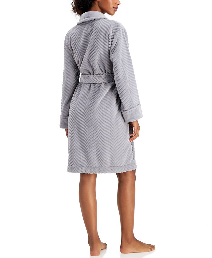 Charter Club Short Chevron Cozy Robe, Created for Macy's - Macy's