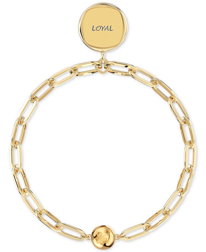 Swarovski Gold-Tone Crystal Tree/LOYAL Earth Medallion Magnetic Link ...