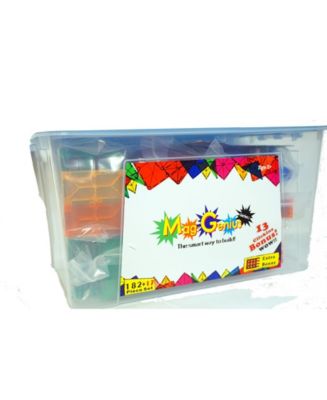 Mag-Genius 182 Piece Magnetic Building Block Set Plus 17 Bonus Pieces ...