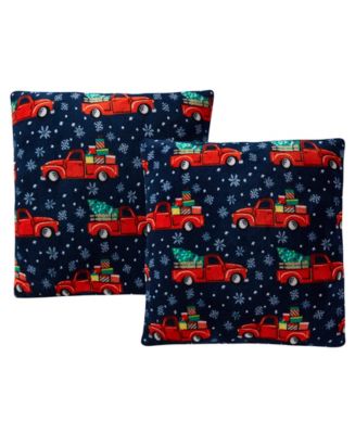 LAST ACT! Holiday Print Plush 18" Decorative Pillow 2-Pack - Macy's