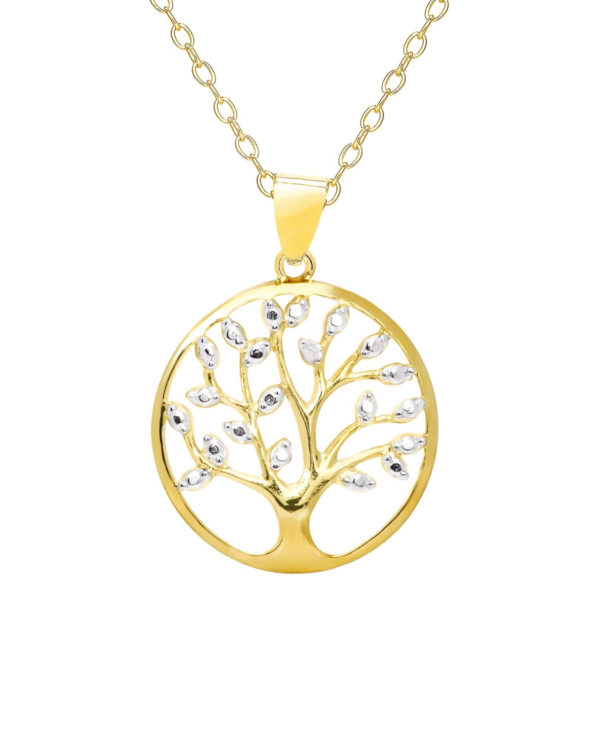 Click here for Macys Diamond Accent Gold-plated Tree of Life Pend... prices