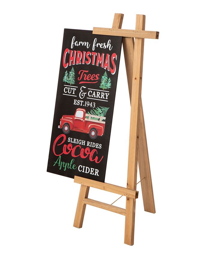 Glitzhome Double Sided Wooden Easel Porch Sign with 2 Changeable Sided ...