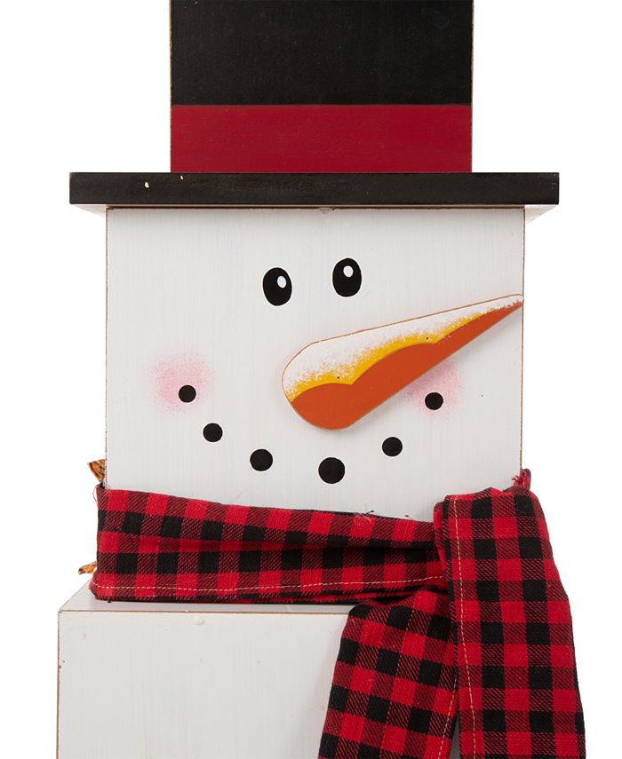 Glitzhome Wooden Double-Sided Snowman or Scarecrow Porch Decor - Macy's