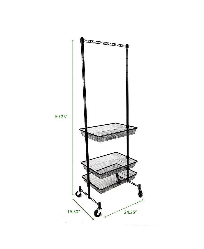 Mind Reader 3 Basket Garment Rack - Macy's