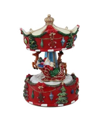 Northlight Animated Musical Santa and Reindeer Carousel Christmas Table ...