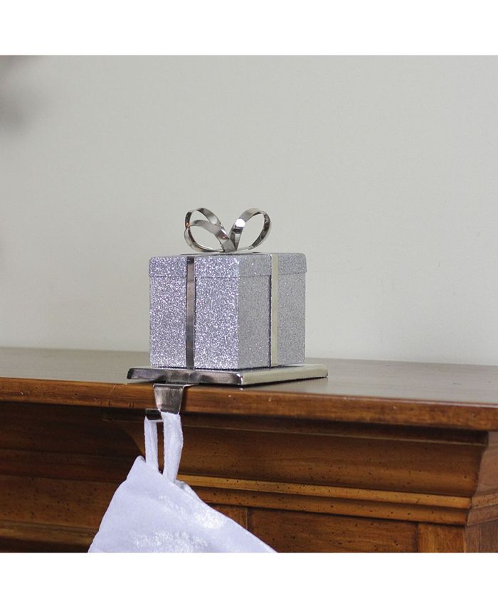 Northlight Glitter Gift Box with Bow Christmas Stocking Holder - Macy's