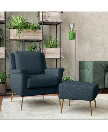 Handy Living Boston Mid Century Modern Chair and Ottoman Set - Macy's