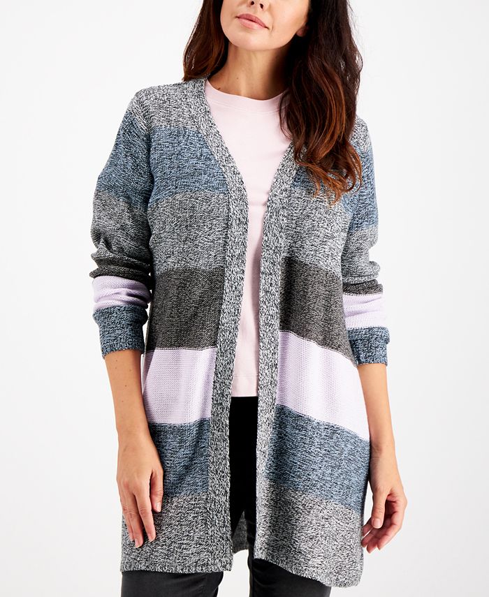 Karen Scott Colorblocked Cardigan, Created for Macy's - Macy's