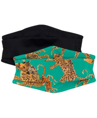 Echo 2-Pc. Cotton Solid & Prowling Ocelot-Print Mask Set - Macy's