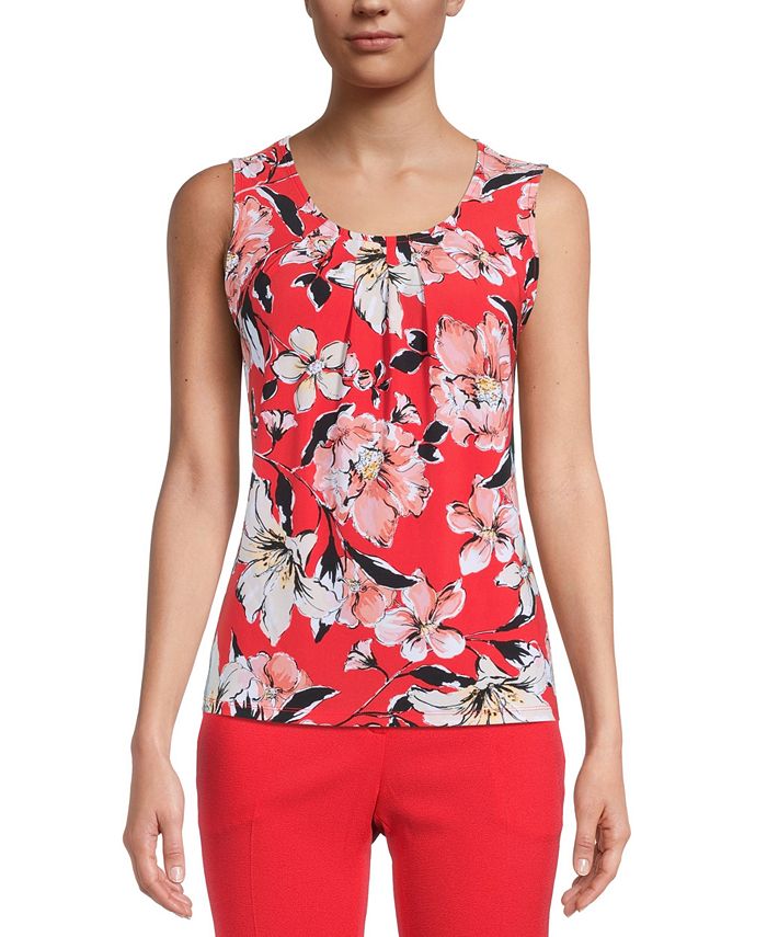 Kasper Floral-Print Sleeveless Top - Macy's